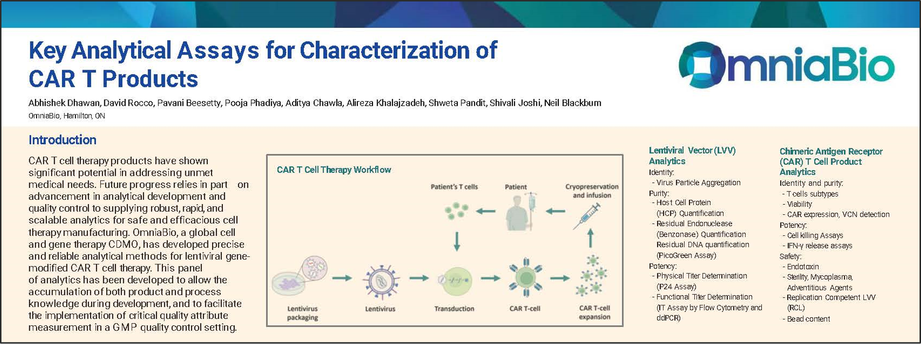 Key Analytical Assays for Characterization of CAR-T Products - OmniaBio